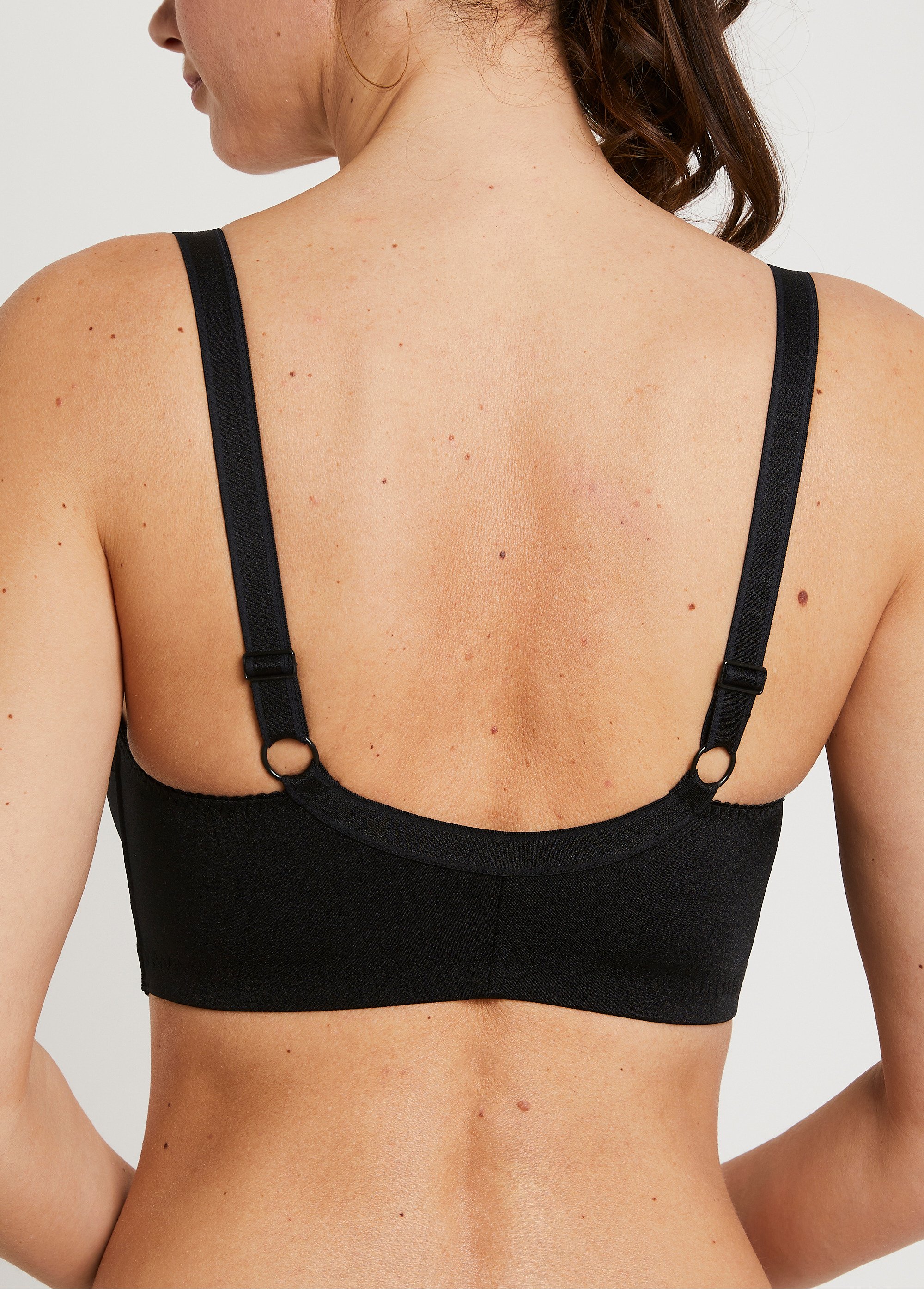 Non Wired Bra With Front Fastening Black