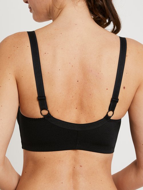 Non Wired Bra With Front Fastening Black